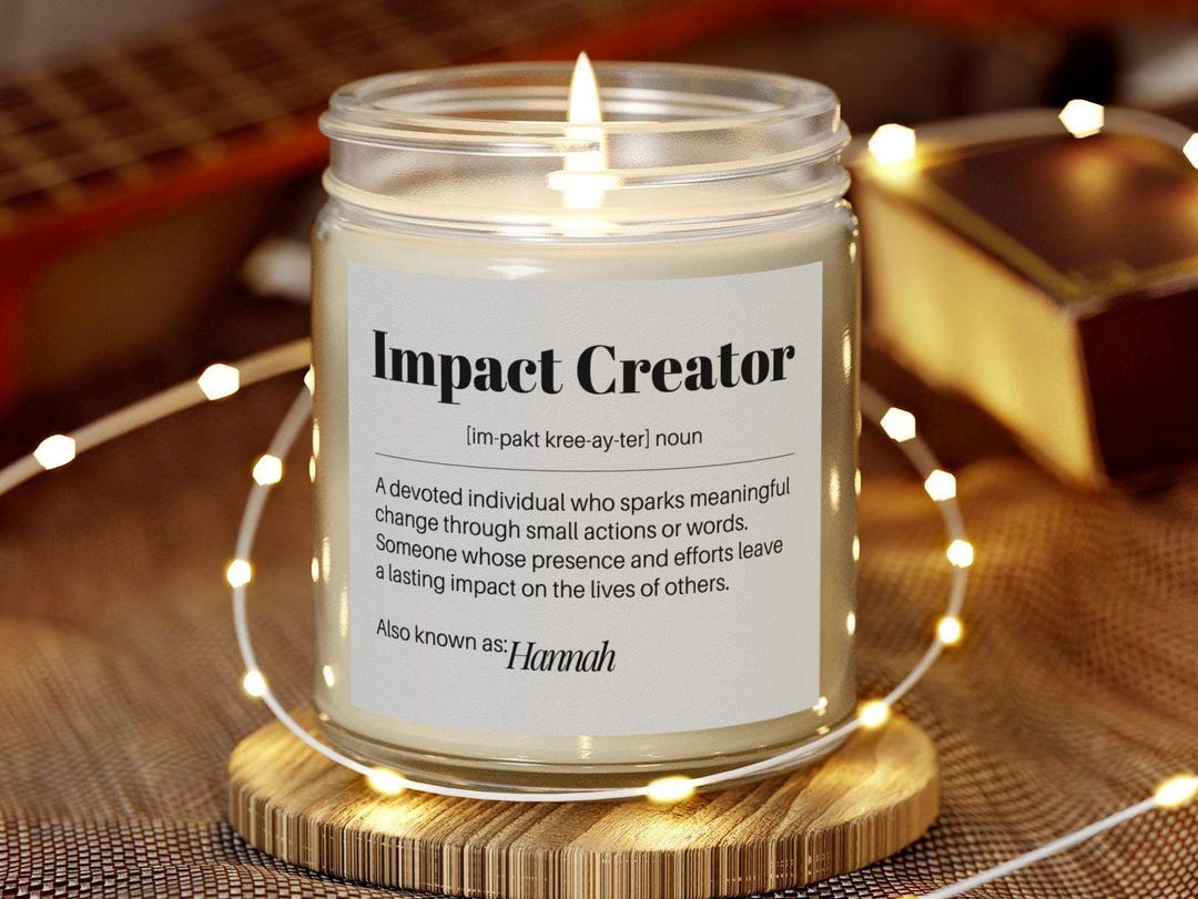 Personalized Impact Creator Candle: Coconut Soy Wax, 50-hour Burn - Etsy