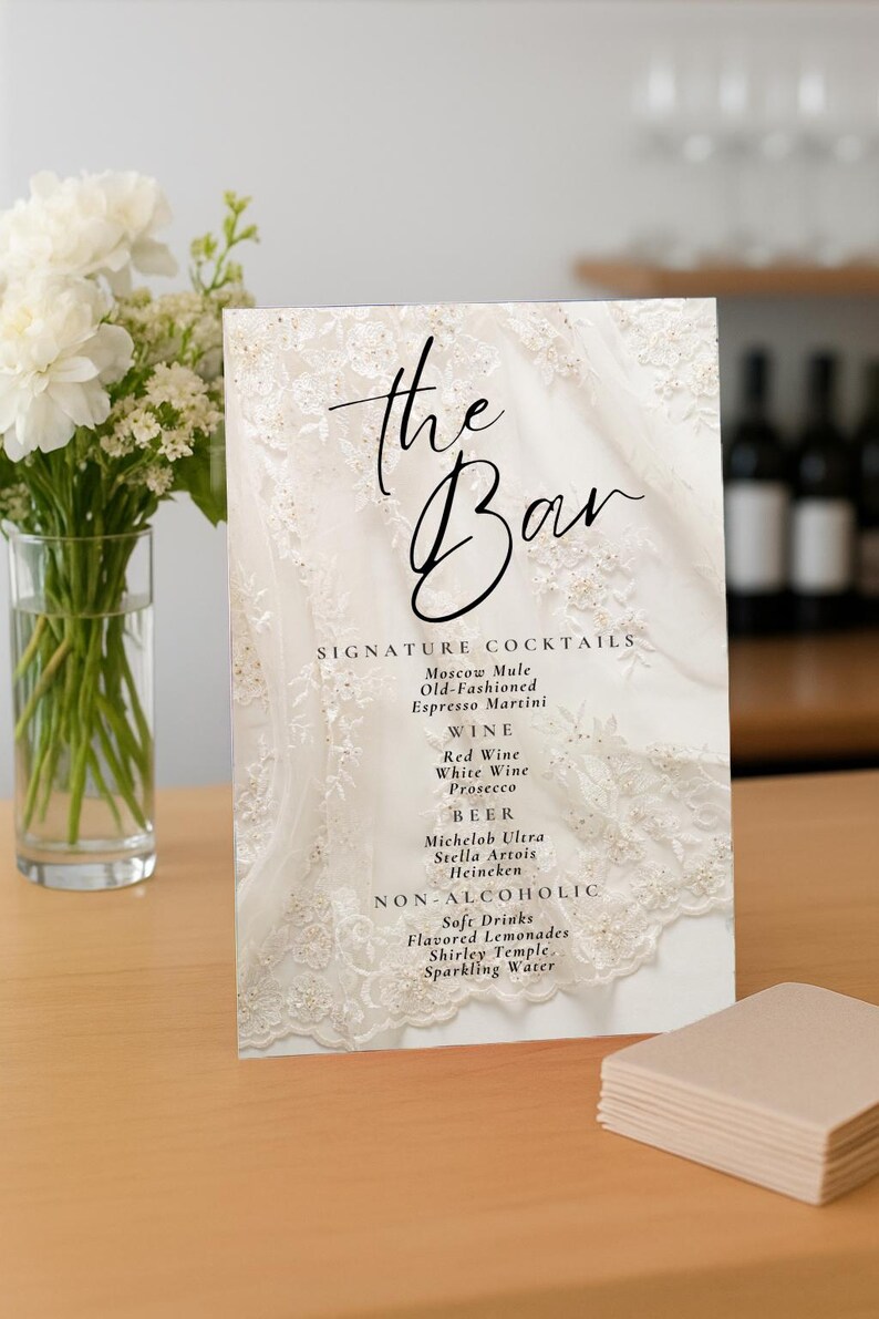 Elegant Bar Menu - Etsy