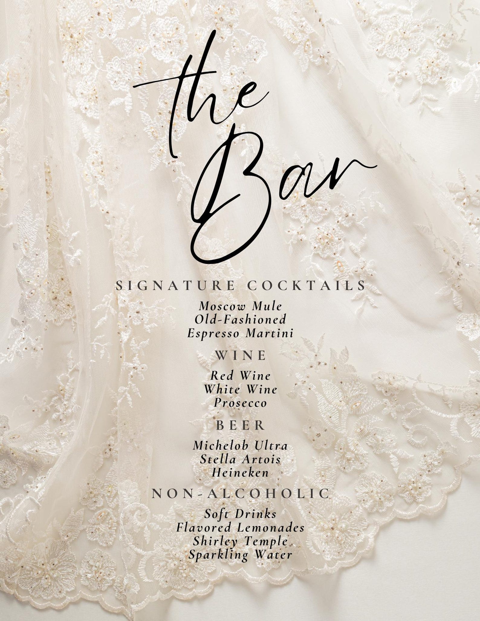 Elegant Bar Menu - Etsy