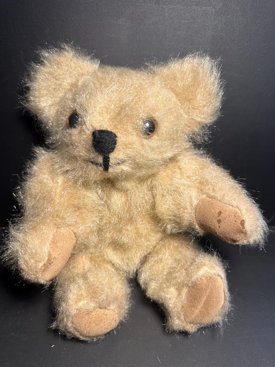 Vintage Handmade Sweet Jointed Teddy Bear Brown Eyed Long Haired ...