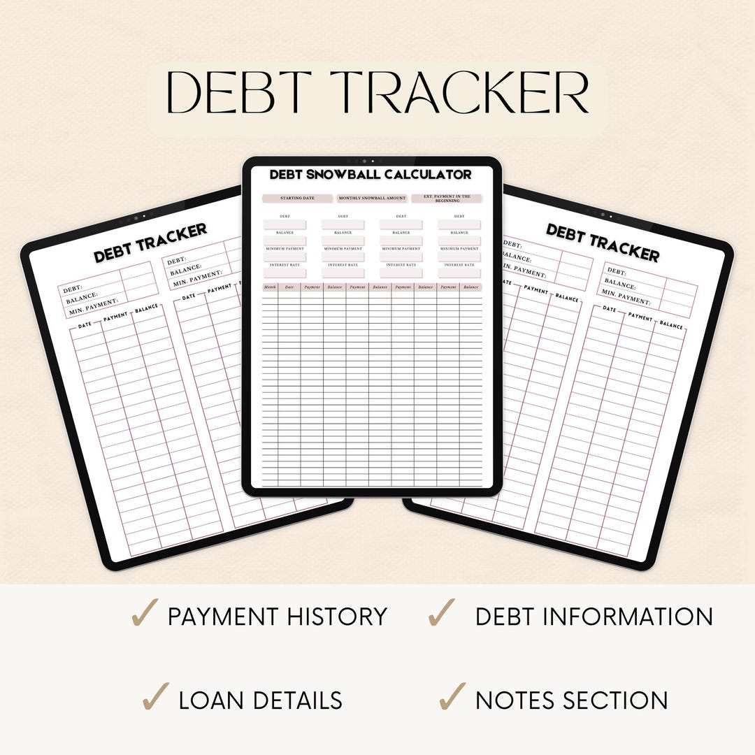 Debt Tracker, Snowball Payoff Tracker, Digital Debt Tracker, Printable ...