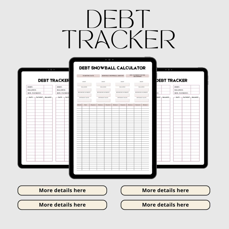 Debt Tracker, Snowball Payoff Tracker, Digital Debt Tracker, Printable ...