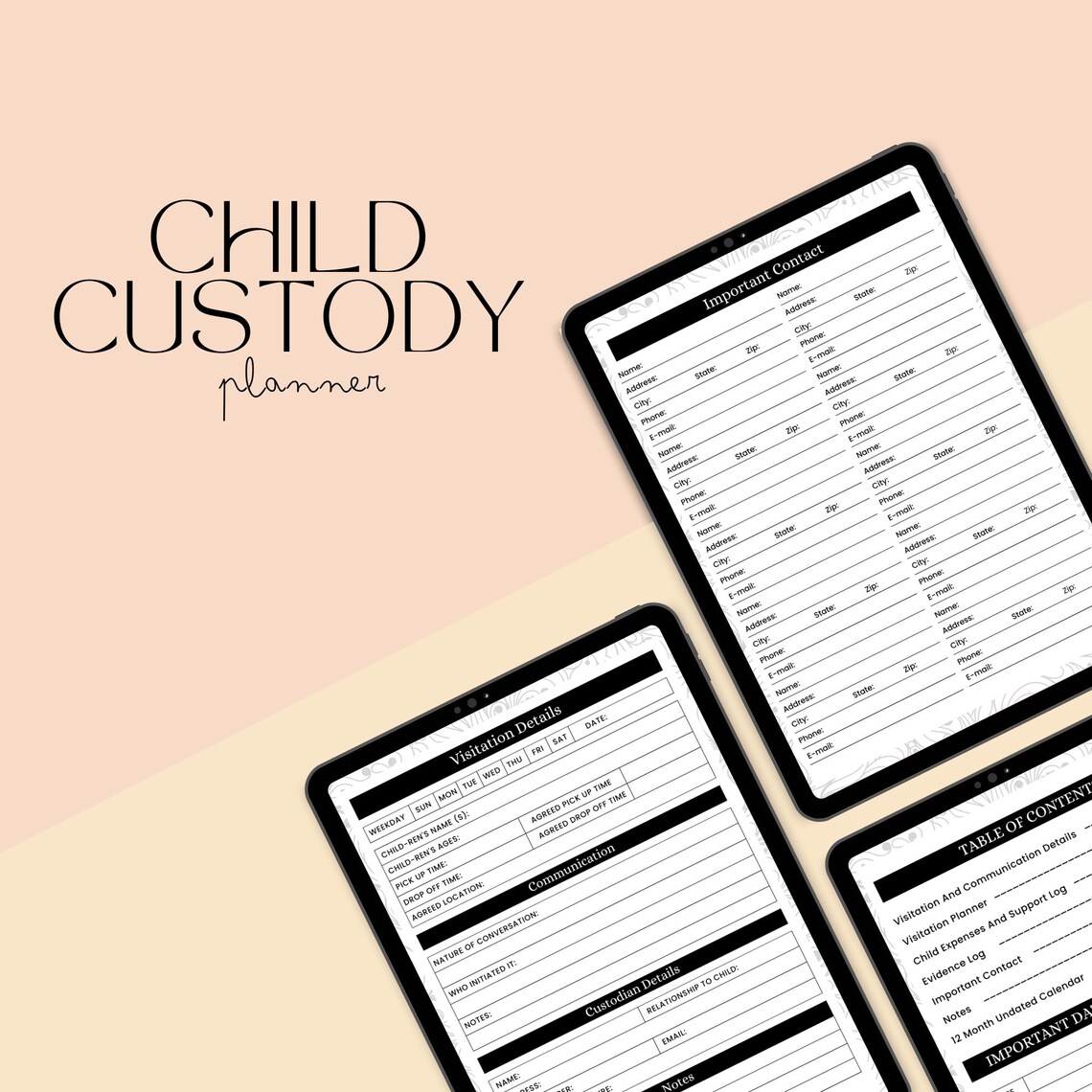Ultimate 2025 Child Custody Journal 7 Pages PDF Planner for Co ...