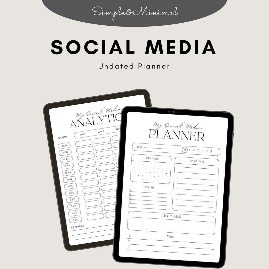 Social Media Planner Printable, Social Media Planner for Instagram ...