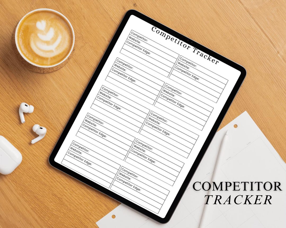 Competitor Tracker Printable, Competitor Analysis Template, Business ...