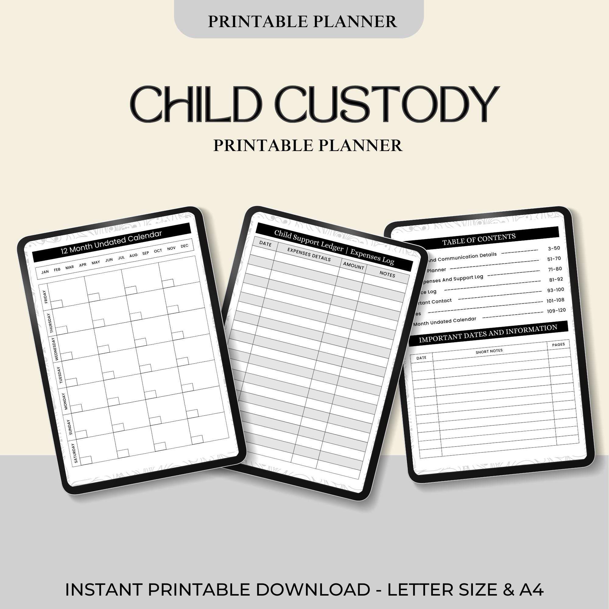 Ultimate 2025 Child Custody Journal 7 Pages PDF Planner for Co ...