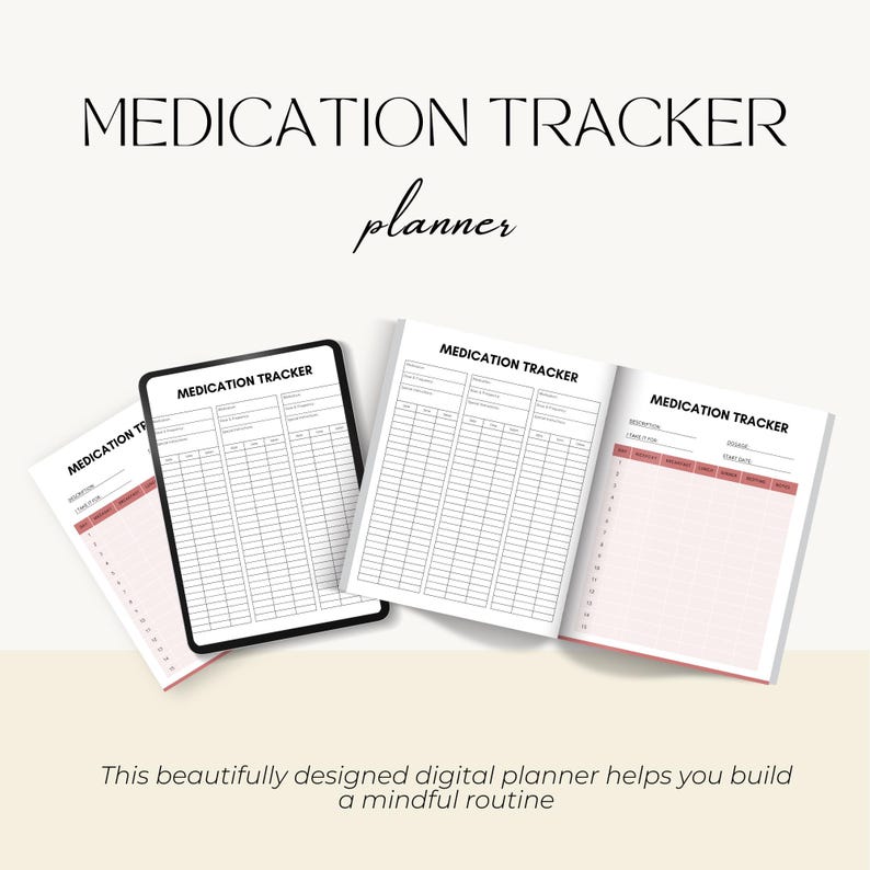 Printable Medication Tracker, Medication Schedule Log, Medicine and ...