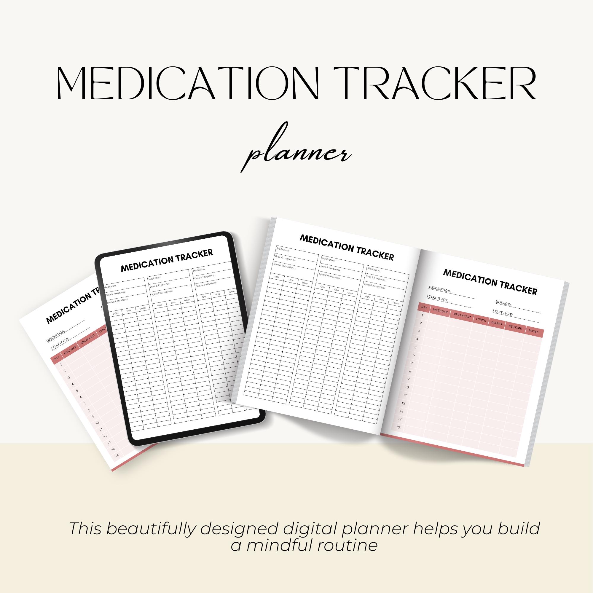 Printable Medication Tracker, Medication Schedule Log, Medicine and ...