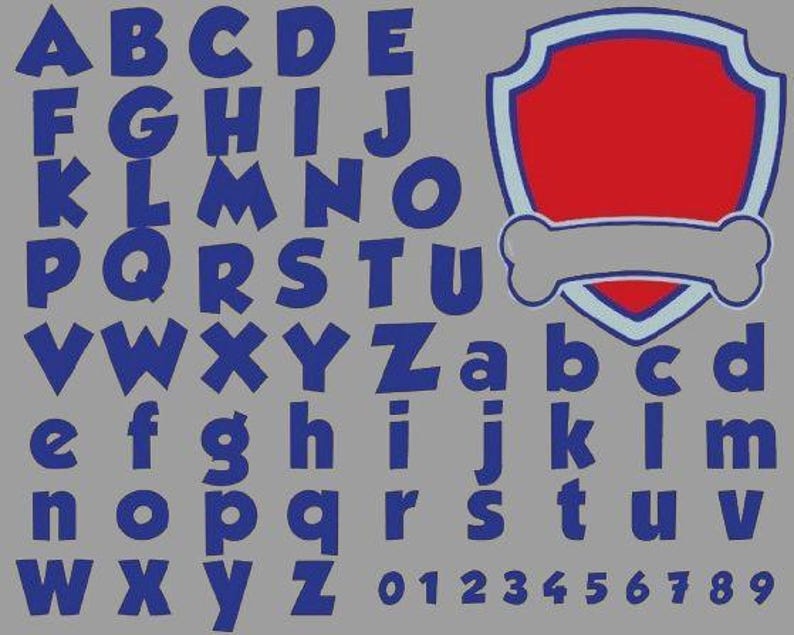 Paw Font Svg, Patrol Font, Paw Font Png, Patrol Svg, Patrol Font Svg ...
