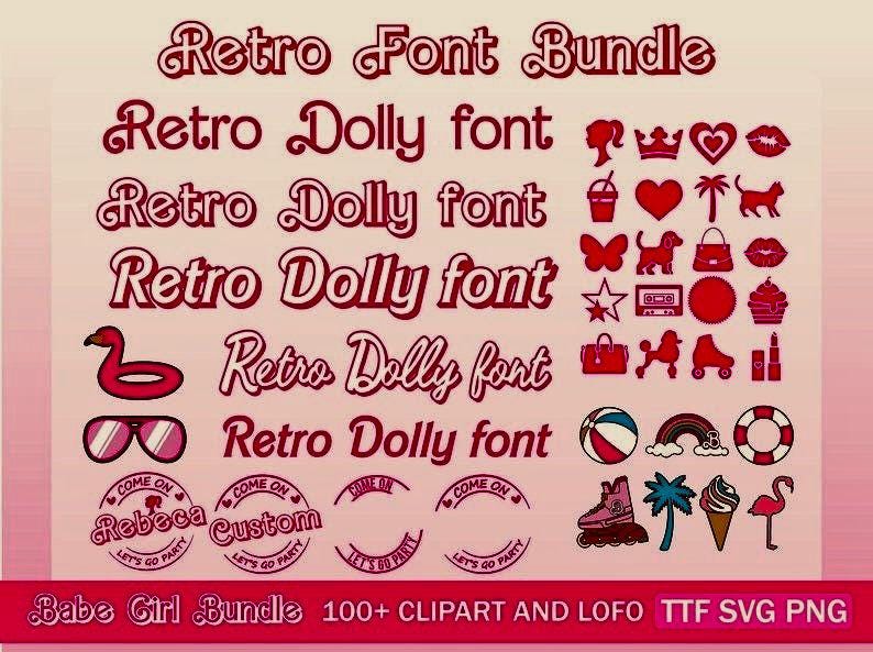5 Retro Babe Font OTF and TTF Barbi Font, Dolly Font Png, Barbie Font ... 5 Retro Babe Font OTF and TTF Barbi Font, Dolly Font Png, Barbie Font ...