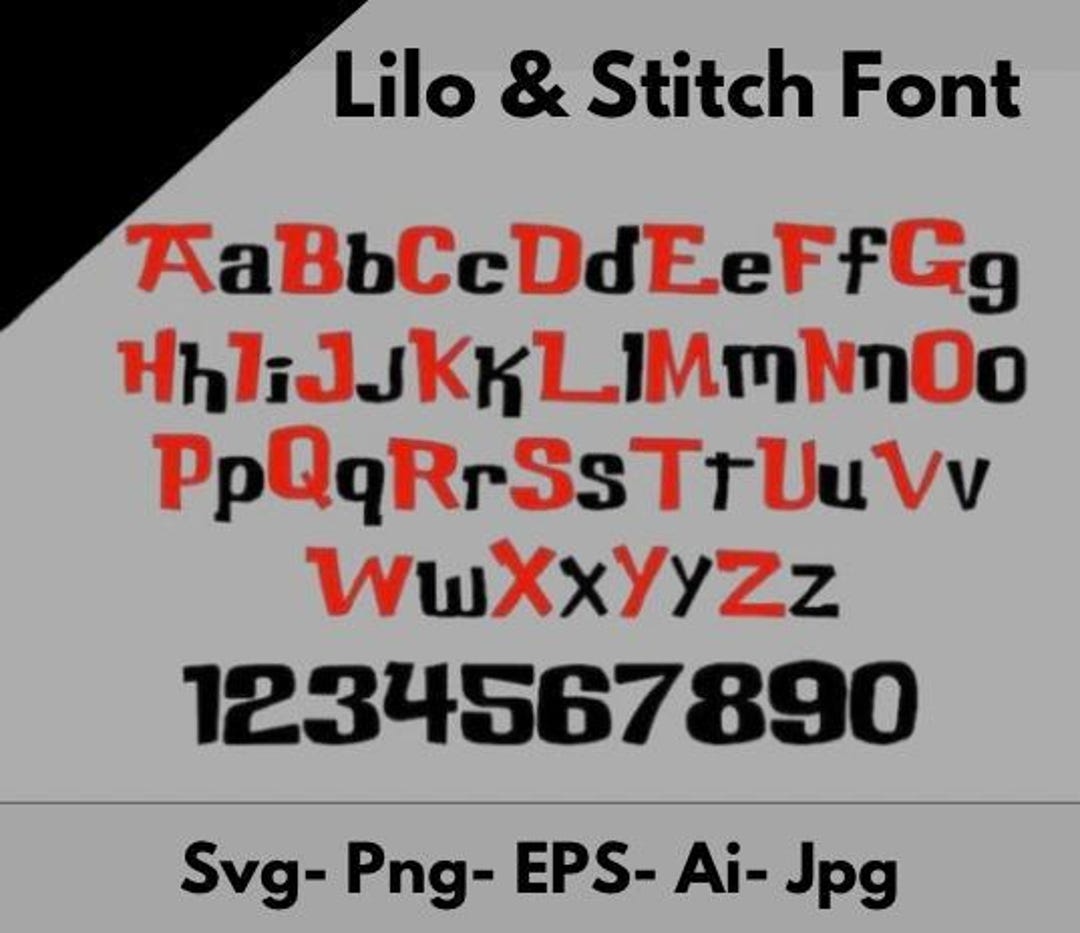 Lilo and Stitch Font SVG Lilo and Stitch Alphabet SVG Stitch TTF ...