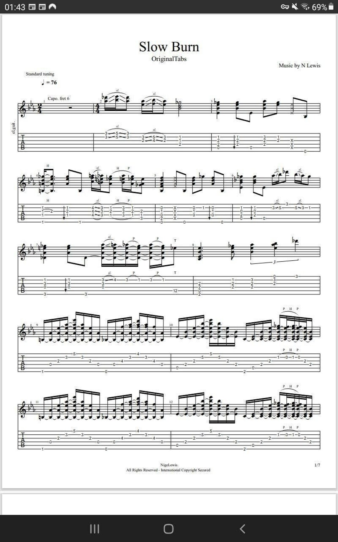 Music, Tab, Download, Score, Guitar, Sheet Music, Tablature - Etsy