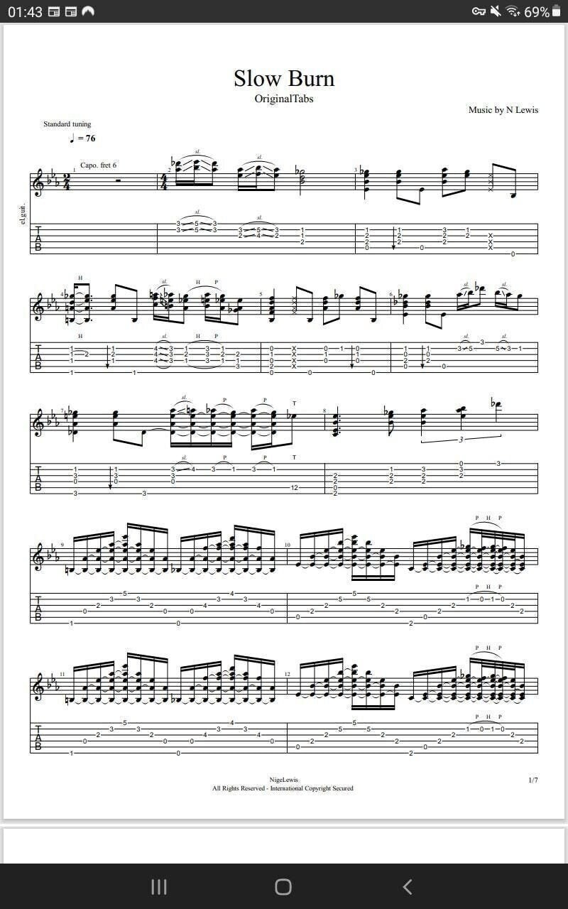 Music, Tab, Download, Score, Guitar, Sheet Music, Tablature - Etsy