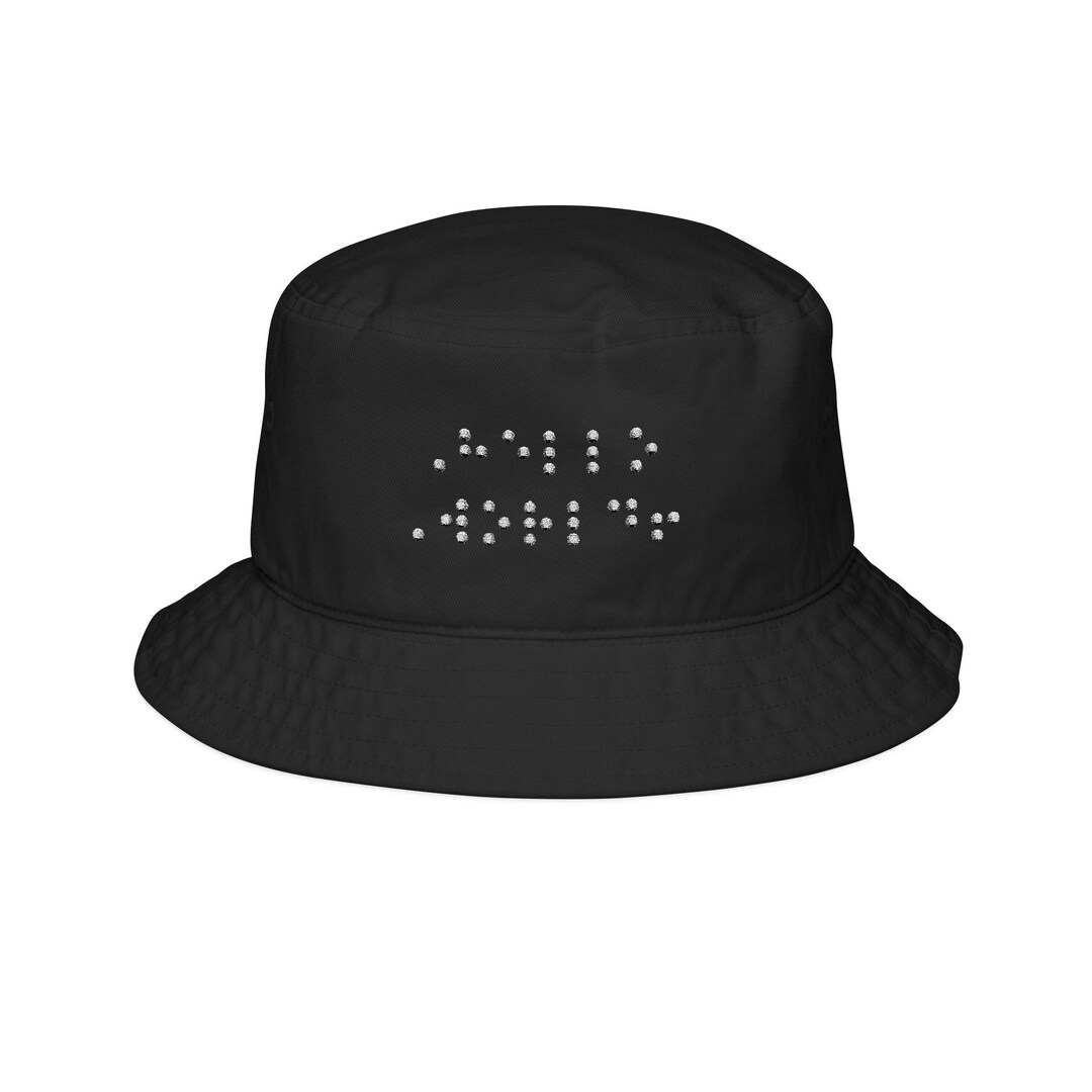 Braille 'hello World' Embroidered Bucket Hat, Gift for Visually ...