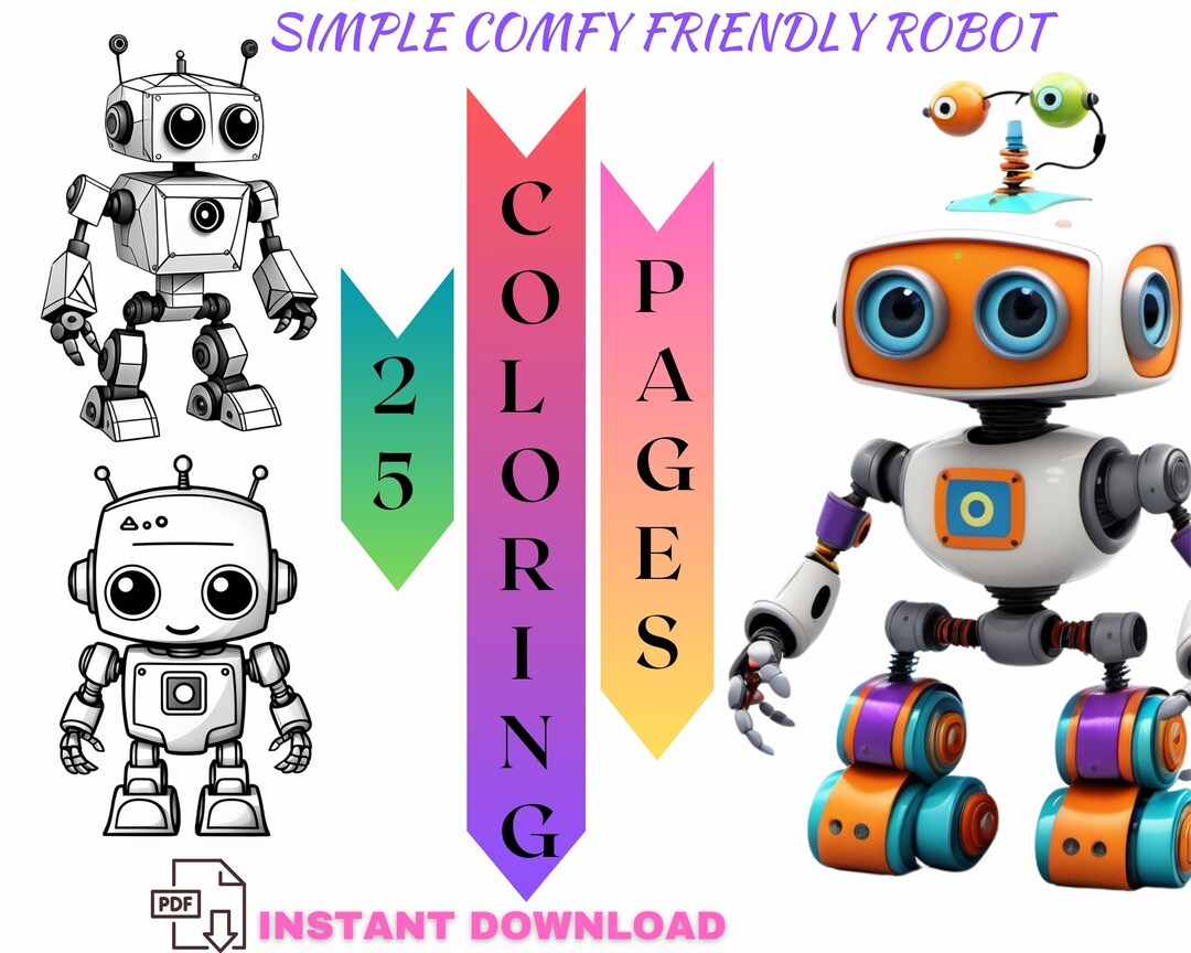 Coloring Comfy, Friendly Robot, Coloration Page, Kids Coloration ...