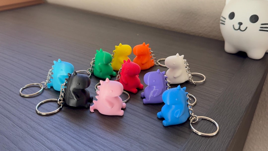 Cute Dinosaur Keychain, Chubby Dino, Chubby Dino Keychain, Cute ...