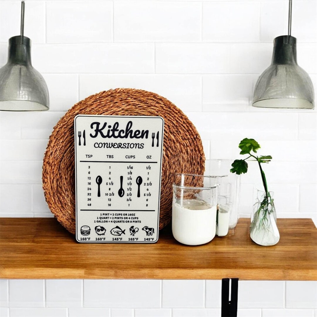 Kitchen Conversion Sign, Kitchen Measurement, Kitchen Sign, Kitchen ...