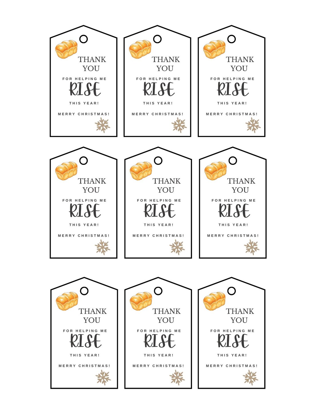Editable Teacher Gift Tags Canva | Thank You for Helping Me Rise Tag ...