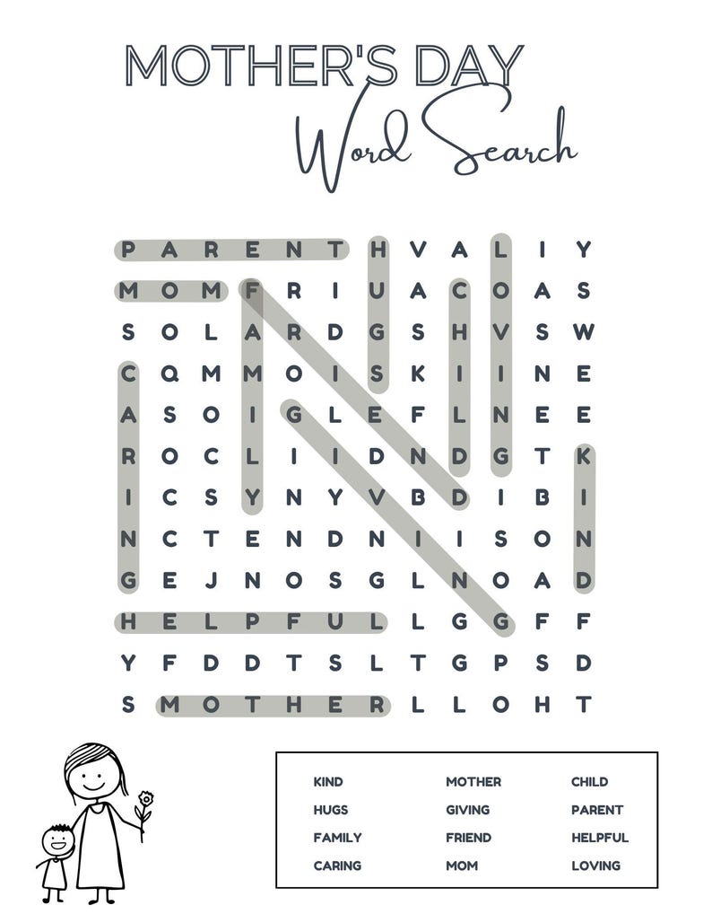 Mother's Day Crossword Puzzle - Etsy