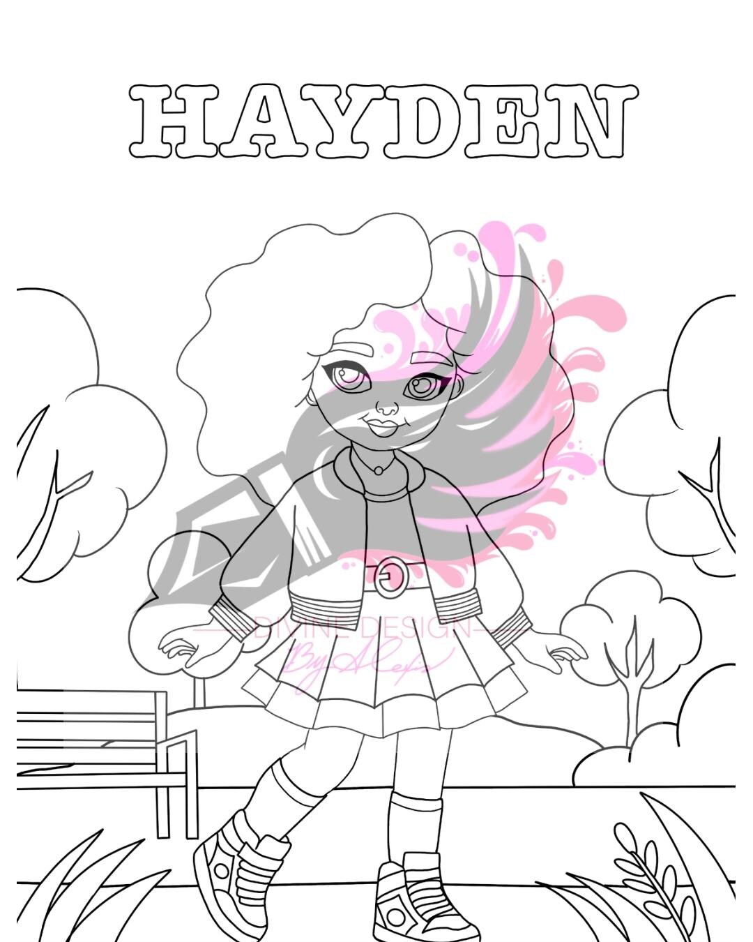 Hayden Coloring Page | Kids Coloring Page | Printable Coloring Pages ...