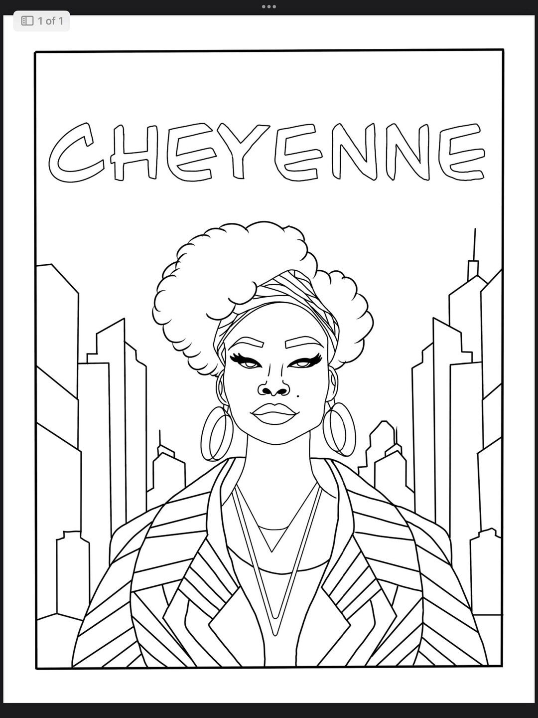Cheyenne Coloring Page | Adult Coloring Page - Etsy