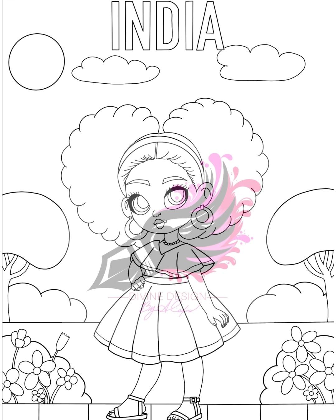 India Coloring Page | Kids Coloring Page | Printable Coloring Pages for ...
