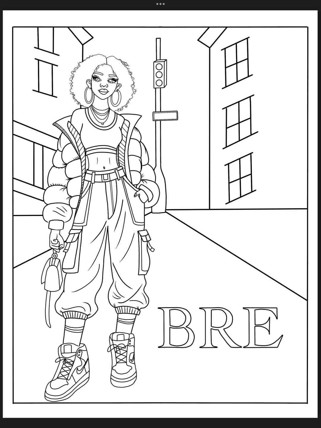 Bre Coloring Page | Adult Coloring Page - Etsy