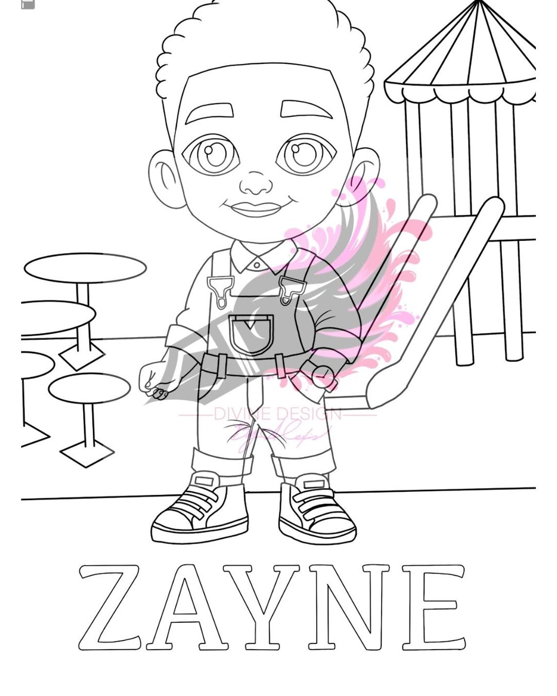 Zayne Coloring Page | Kids Coloring Page | Printable Coloring Pages for ...