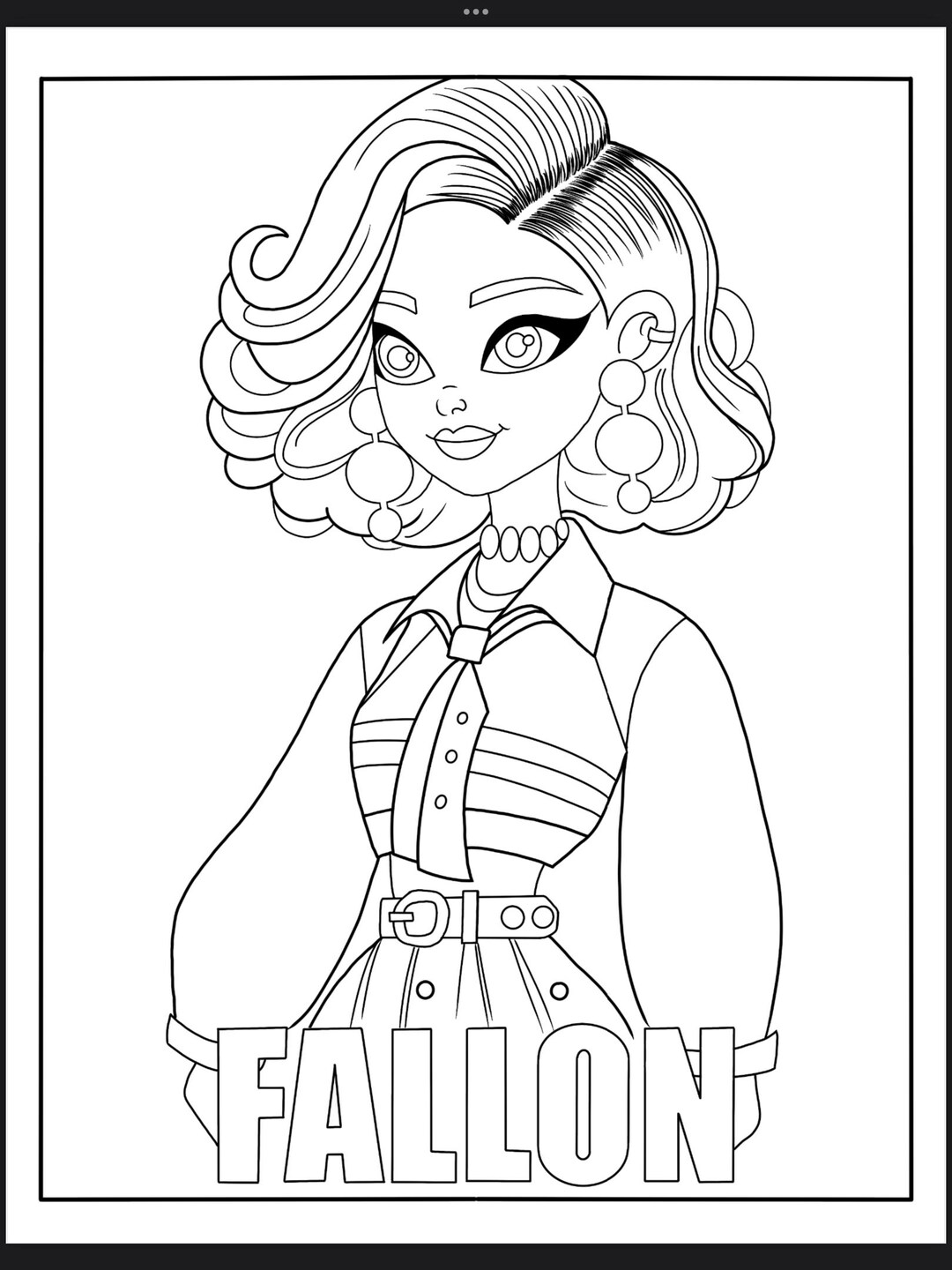 Fallon Coloring Page | Adult Coloring Page - Etsy