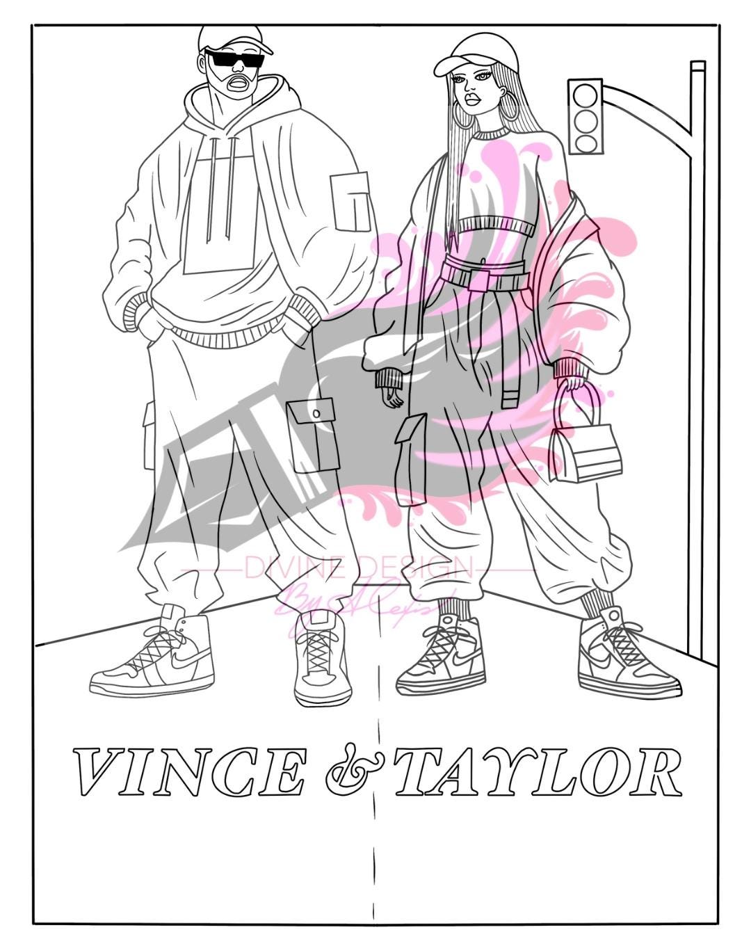 Black Love Coloring Page Vince & Taylor | Adult Coloring Page ...