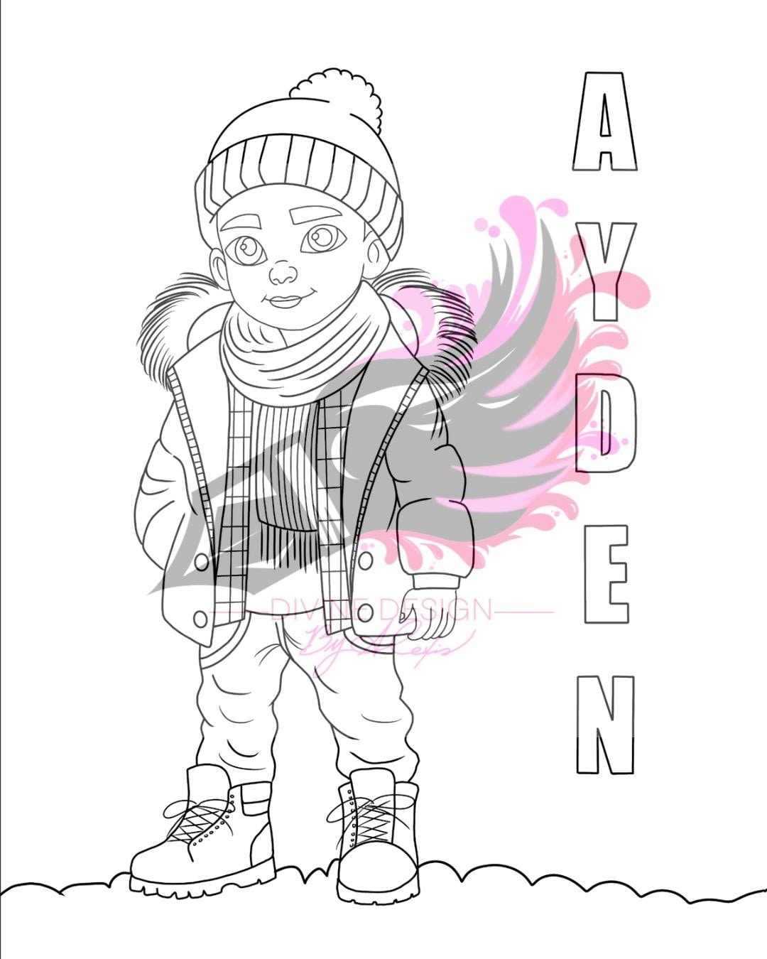 Ayden Coloring Page | Kids Coloring Page | Printable Coloring Pages for ...