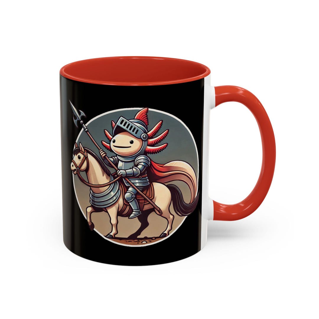 Coffee Mug, Funny Axolotl Knight Design, Cute Tea Cup, Unique Gift for ...
