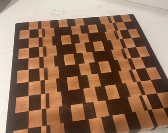 Walnut With Maple Accent End Grain Cutting Board - Etsy