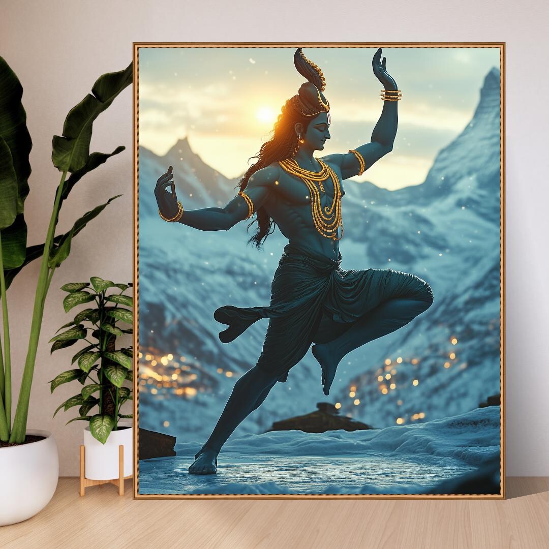 Modern Shiva Painting |shiva in Nataraj Pose | Large Indian Wall Art ...