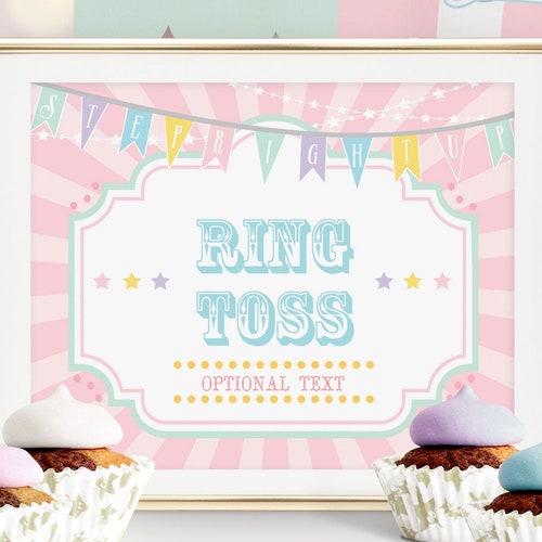PRINTABLE Pastel Circus/carnival Horizontal Welcome Sign Pink - Etsy