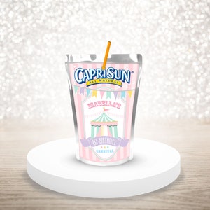 PRINTABLE Pastel Circus Capri Sun Labels- Pink Stripes | Pastel ...