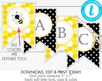Bumble bee banner | Etsy