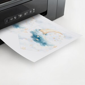 PRINTABLE Over the Moon Baby Shower Banner- Blue | Make Any Wording You ...