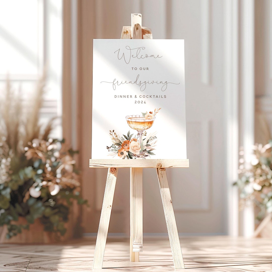 PRINTABLE Fall Cocktail Welcome Signs | Thanksgiving/friendsgiving Sign ...