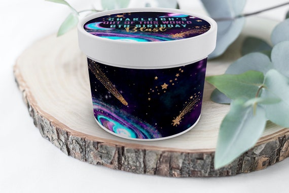 PRINTABLE Galaxy/Outer Space Ice Cream or Treat Tub Labels| Fits 8oz ...