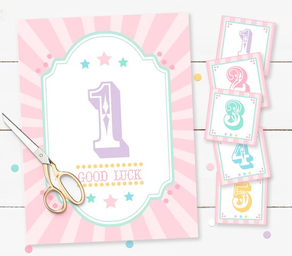 PRINTABLE Pastel Circus/Carnival Cake Walk Game | Fully Editable Text ...