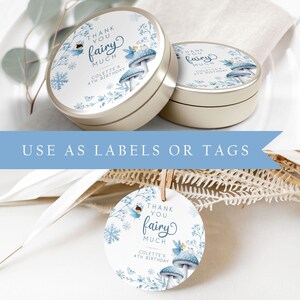 PRINTABLE Winter Snow Fairies Round Favor Labels or Tags | Winter ...