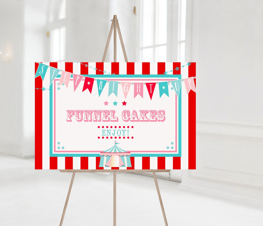 PRINTABLE Red & Pink Circus/carnival Sign Stripes Measures - Etsy