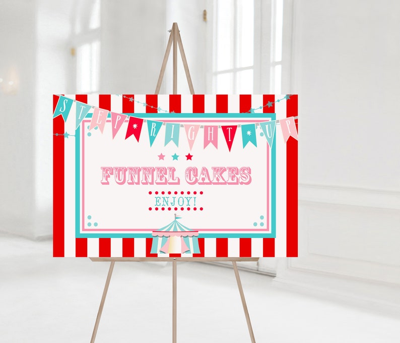 PRINTABLE Red & Pink Circus/carnival Sign Stripes Measures - Etsy