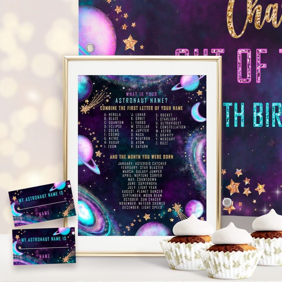 PRINTABLE Galaxy/Outer Space Astronaut Name Signs & Tags | 5 Sign Sizes ...