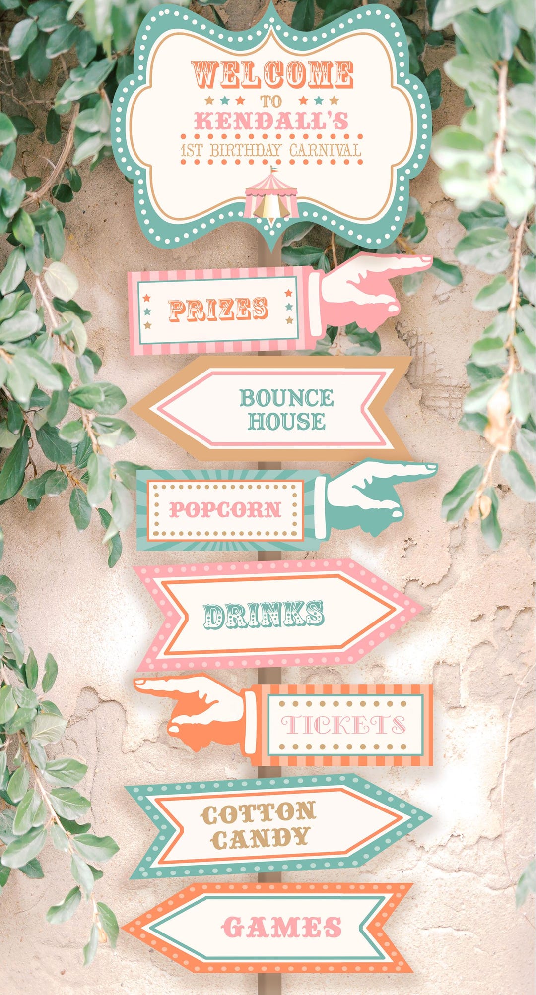 PRINTABLE Pink Boho Circus/carnival Directional Signs, Fall Carnival ...