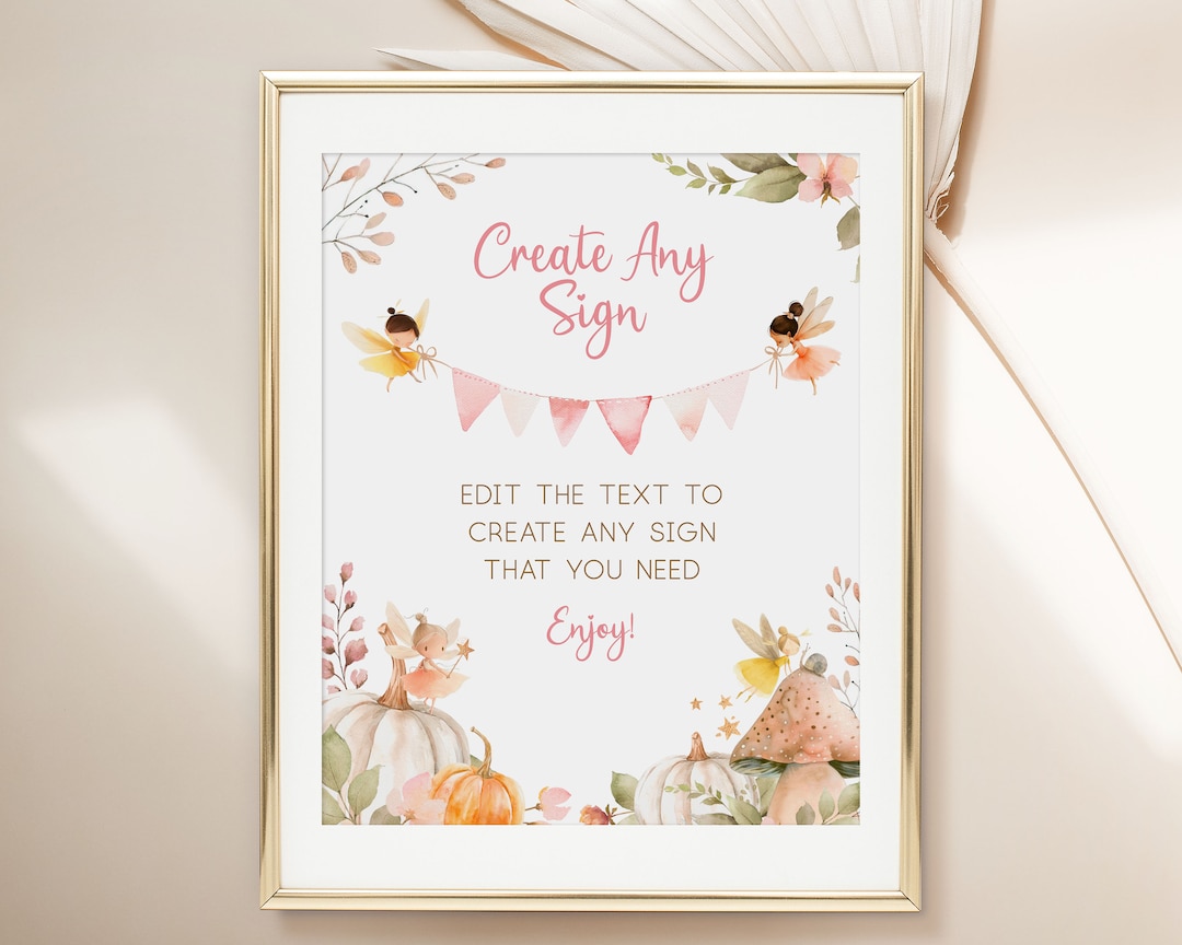 PRINTABLE Autumn Fairies Diy/custom Sign | Make Any Sign You Need ...