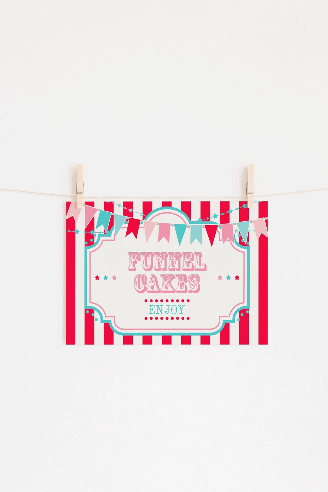 PRINTABLE Pink & Red Circus/carnival Game Sign- Red Stripes | Includes ...