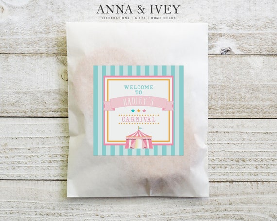 PRINTABLE Pastel Circus/ Carnival Favor Squares- Stripes | Includes 3 ...