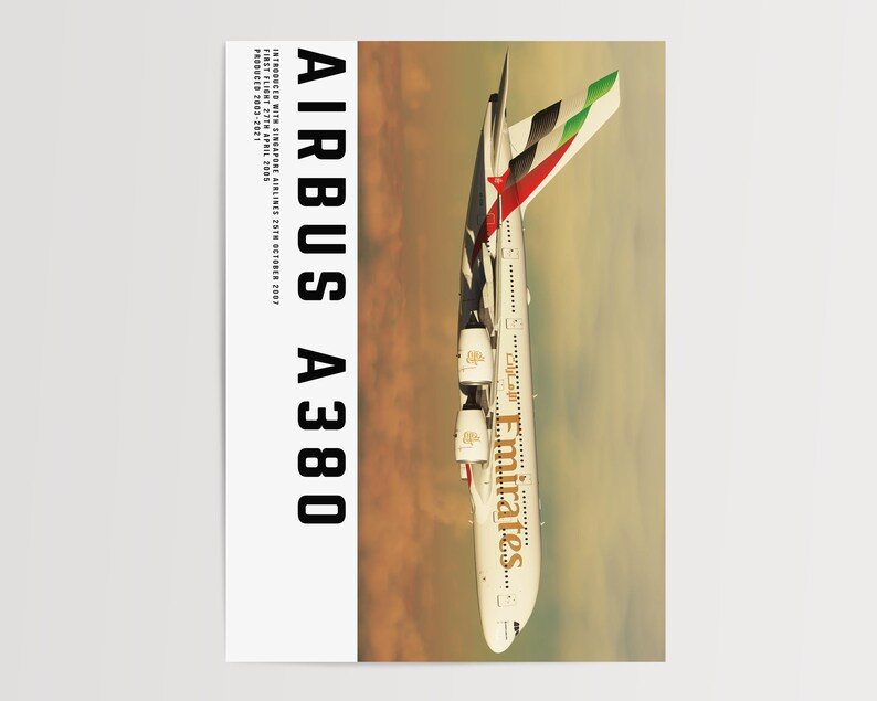 Emirates Airbus A380 Poster Print: Aviation Enthusiast Gift - Etsy
